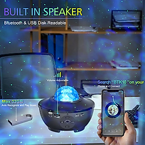 Galaxy Projector, Star Projector with Bluetooth Speaker, Galaxy Night Light Projector with Remote Control Compatible with Alexa & Google for Bedroom, Room Decor, Home Theatre, Adults & Kids