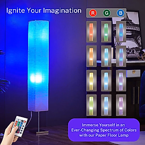 LIGHTACCENTS Honors Color Changing Floor Lamp With Two RGB LED Bulbs And Remote Control - Select From 4 Color Changing Modes. The Remote also has a built-in dimmer.