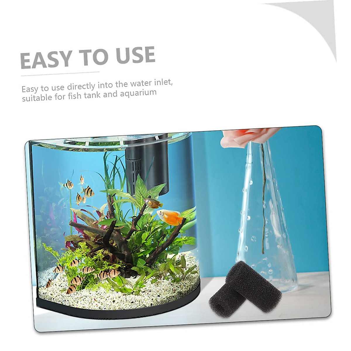 GANAZONO 40 Pcs Filter Cotton Filter Intake Strainer Fish Tank Pre- Filter Guard Pool Vacuum Hose Connector Pool Sweep Aquarium pre Filter Pool pad Water Inlet Cover Protection 304 Network