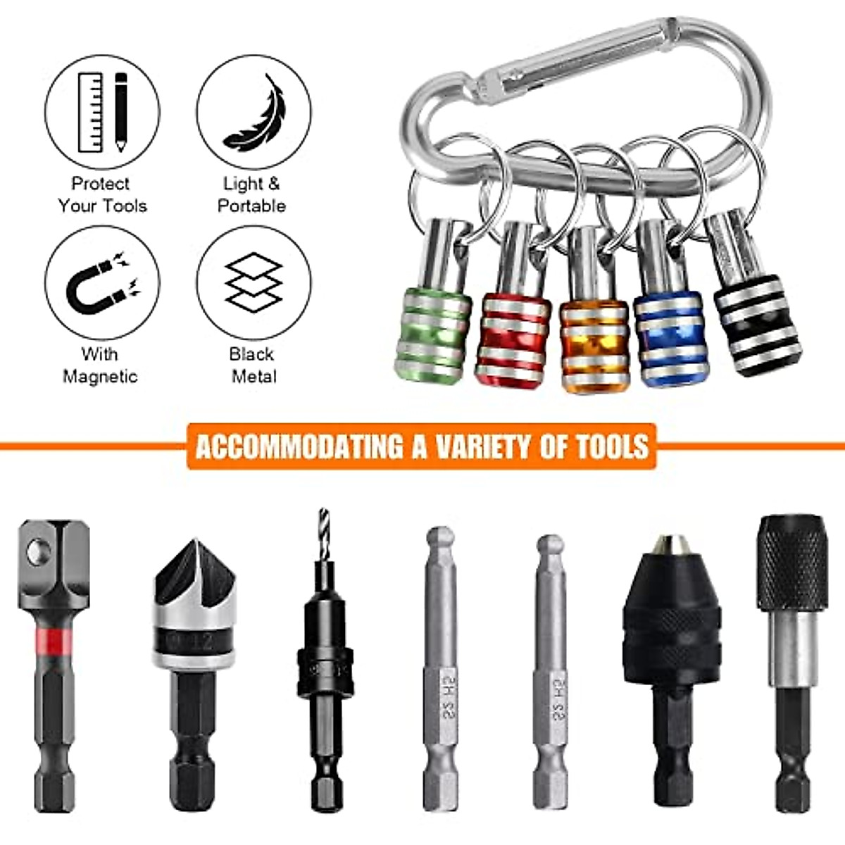 5PCS 1/4inch Hex Shank Screwdriver Bits + Universal Socket Tool Gifts for Men