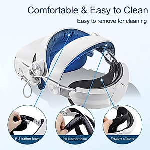 8VR Head Strap with Battery for Oculus Quest 2, Adjustable Elite Strap with 6400mAh Battery Pack for Enhanced Comfort and Playtime in VR, Fast Charging and Counter Balance for Quest 2 Accessories