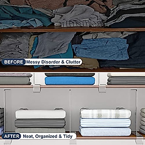 GOFI Closet Dividers for Shelves - 8 PCS Clear Acrylic Shelf Dividers for Closet Organization, Shelf Separators for Clothes Purses Towels Linen Books in Bedroom Kitchen Cabinets Office Bookshelf