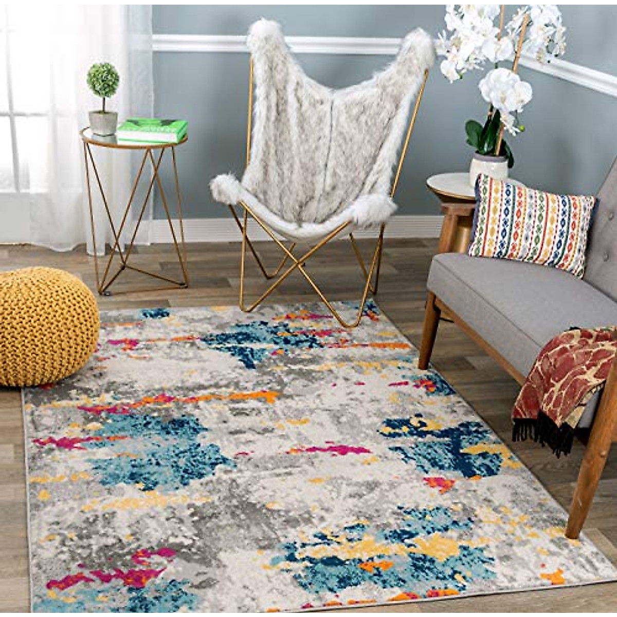 Rugshop Sky Collection Transitional Abstract Area Rug 7'10" x 10' Multi
