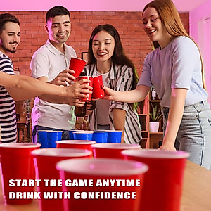 Yeuligo 71 × 23in Beer Pong Table Mat, Beer Pong Set for Drinking Games, 14 × Beer Pong Balls, 24 × Reusable Plastic Beer Pong Cups, Party Festivals Fun Drink Games for Adults.