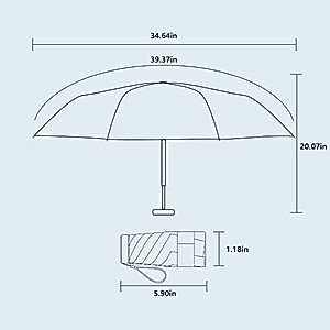 Cloudia Mini Umbrella for Purse, Portable and Compact Perfect for Rain and Sun with UV Protection (Beige)