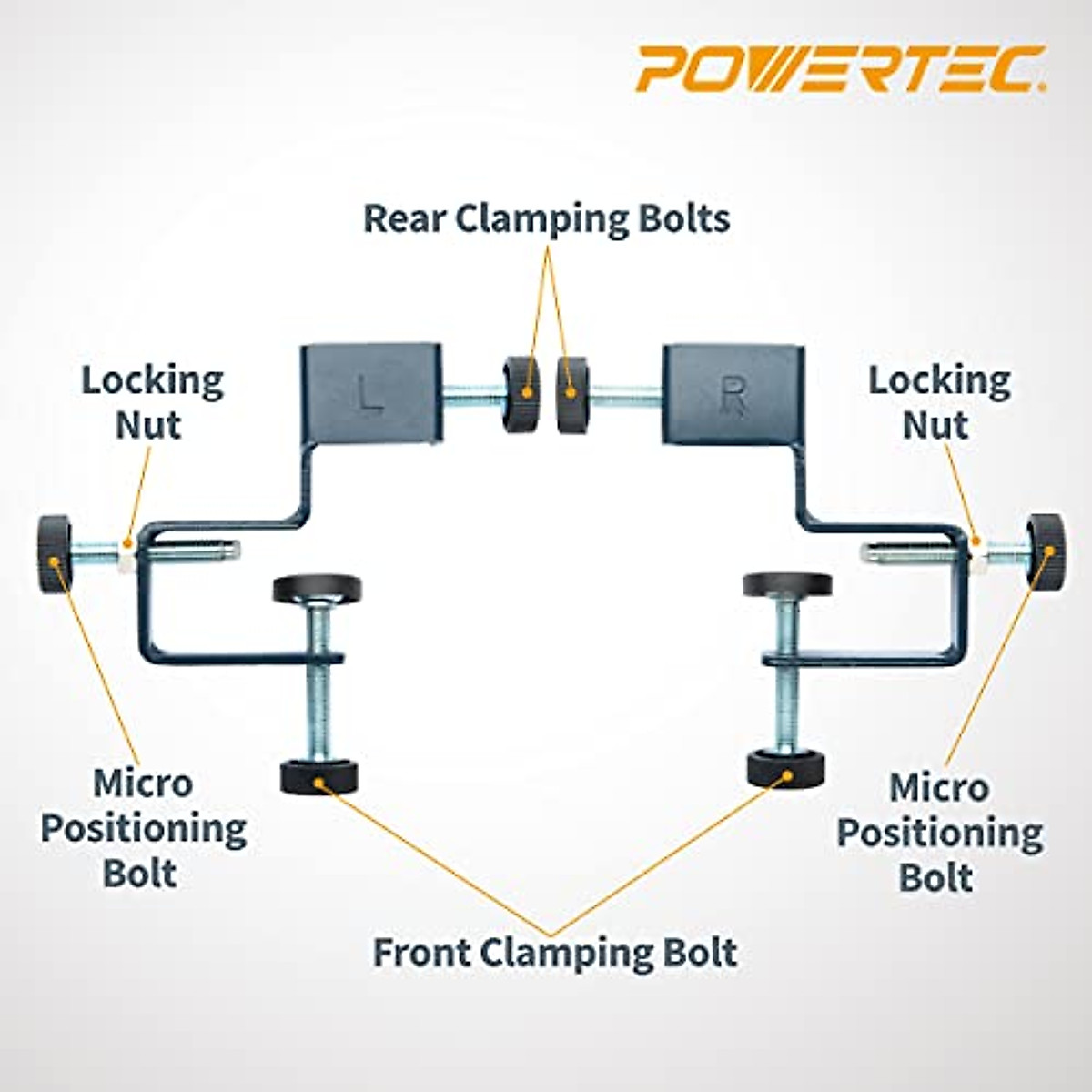 POWERTEC 71181 Drawer Front Installation Clamps | Cabinet Hardware Jig | Drawer Jig For Easy and Fast Drawer Front Panel Installation