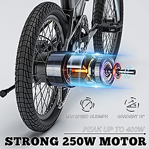 KORNORGE Electric Bike A9, 20" Ultra Light Foldable Electric Bike, Lightweight Frame, LED Headlight Sports Style Electric Bike for Adults and Teens,Black