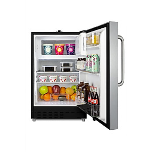 Summit Appliance ALRF49BCSS 20" Wide Built-in Refrigerator-Freezer, ADA Compliant, Adjustable Shelves, 2.68 cu.ft Capacity, Manual Defrost, Adjustable Thermostat, Stainless Steel Door