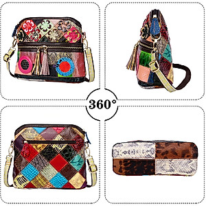Eysee Crossbody Bag Women Multicolor, Leather Handbag Colorful Purses (Multicolour 1)