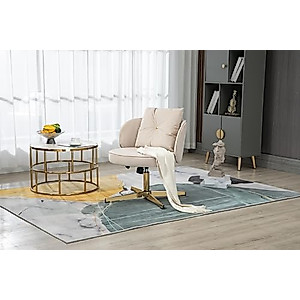 Wycian Kitchen Counter Height Chairs, Dining Chair Seat Polyester Foam Beige Adjustable Swivel Seat Height 15.75-52.5" for Living Room Bedroom 1PC