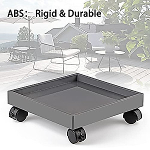 Skelang Square Plant Caddy, Wheeled Planter Trays, ABS Plant Pallet, Heavy Duty Plant Dolly Saucer for Moving Potted Planter, Deck Flower Plants, Load Capacity 110 Lbs