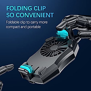 TKYI Phone Cooling Fan, Universal Portable Mobile Phone Radiator 7-Blade Fan Silent for Fast Cooling for 62-92mm Width Mobile Phone