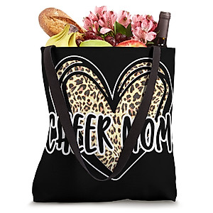 Cheer Mom Shirt, Leopard Cheetah Heart Watercolor Design Tote Bag