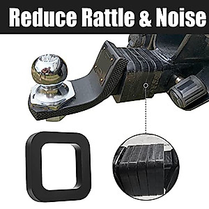 CZC AUTO Hitch Receiver Silencer Pad 4 Pack 2.5 Inch for Adjustable Ball Mounts to Reduce Rattle & Eliminate Noise, Provide Cushion Between Receivers and Tow Hitches, Black