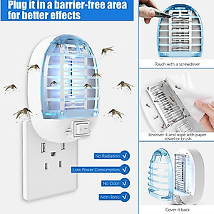 Bug Zapper Indoor, Electronic Fly Trap Insect Killer, Mosquitoes Killer Mosquito Zapper with Blue Lights for Living Room, Home, Kitchen, Bedroom, Baby Room, Office(6 Packs)