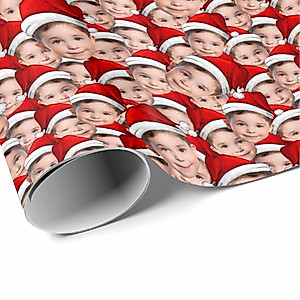 Personalized Wrapping Paper with Photos for Birthday Party, Thick Custom Wrapping Paper Rolls with Drawing Pictures for Kids Boyriend & Girlfriend Family 58"x 23"