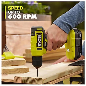 Buho Household Tool Kit Accessory Bundle - Ryobi 18V Cordless Drill Driver 1.5 Ah Battery Charger Hand Tools Drill Bits Tool Bag Holster Pouch Flashlight