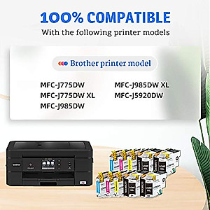 Topkolor LC20E Compatible Ink Cartridge Replacement for Brother LC20E XXL with Officejet MFC-J985DW MFC-J775DW MFC-J5920DW MFC-J985DWXL MFC-J775DWXL(4 Black, 2 Cyan, 2 Magenta, 2 Yellow) 10 Pack