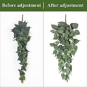 Veryhome Artificial Hanging Plants, 3.2FT Fake Ivy Vine for Wall Indoor Outdoor Decoration, Scindapsus Leaves for Home Room Garden Decor (Scindapsus Leaves)