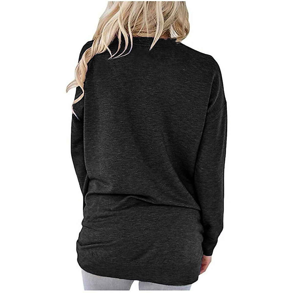 Mom's care Womens Be Kind Crewneck Sweatshirt Casual Cute Long Sleeve Loose Fitting Fall Tops T Shirt with Pockets(B_Black,Large)
