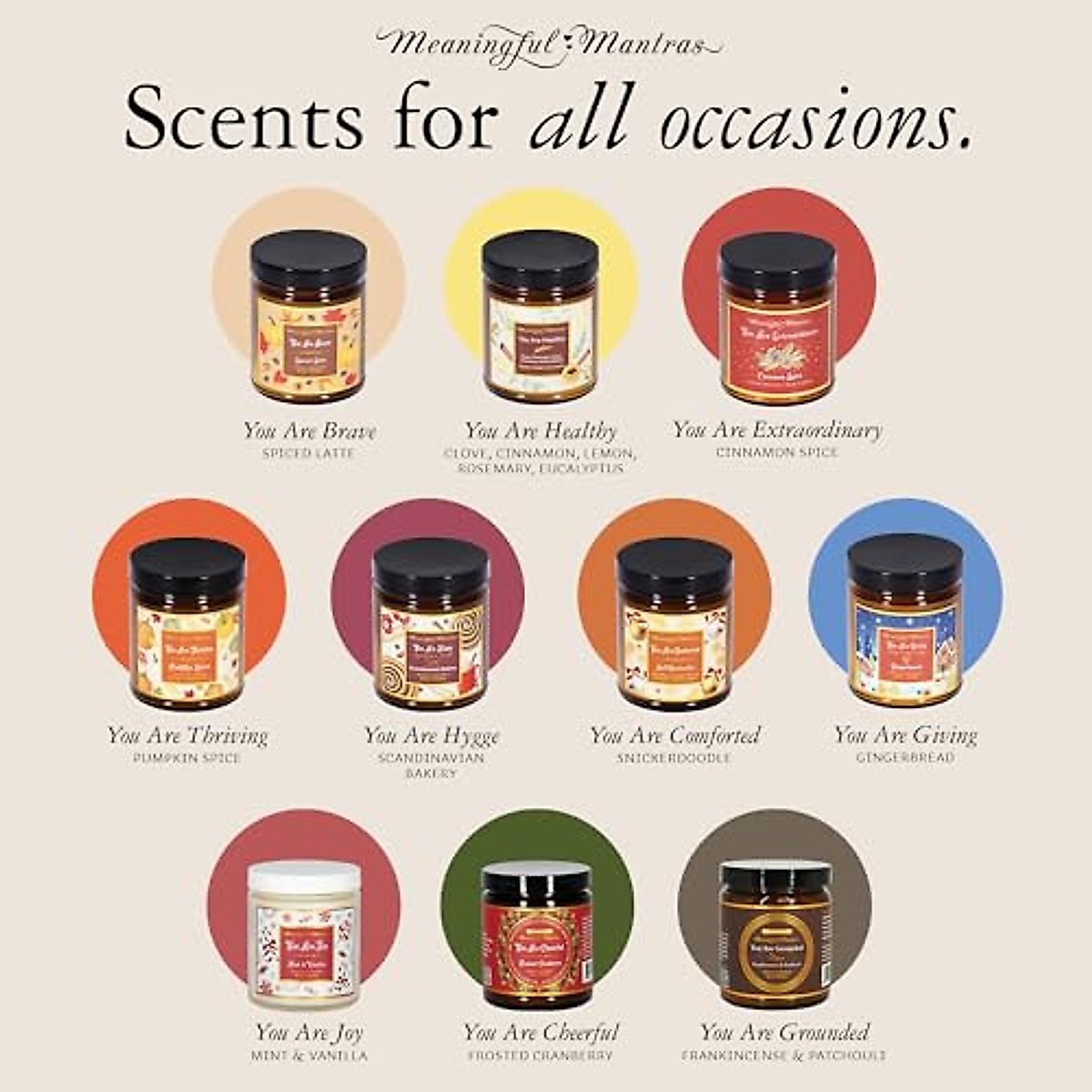 Meaningful Mantras Snickerdoodle Cookie Aromatherapy Fall Candle 8oz