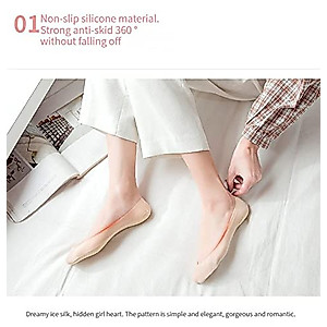 XJIM Non-Slip Invisible Boat Socks Women's No Show Socks Thin Low Cut Liner Non Slip Sock for Flats Boat Summer (10 Pairs)