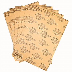 CENTRAL 23 - Birthday Wrapping Paper - 6 Sheets of Kraft Wrapping Paper - Cute Cactus Design - For Him Her - Unisex - Brown Black - Recyclable