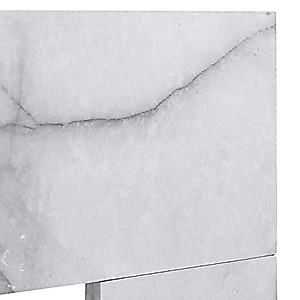 SEI Furniture Dendale Faux Marble Color Changing Electric Fireplace, White-Gray Veining