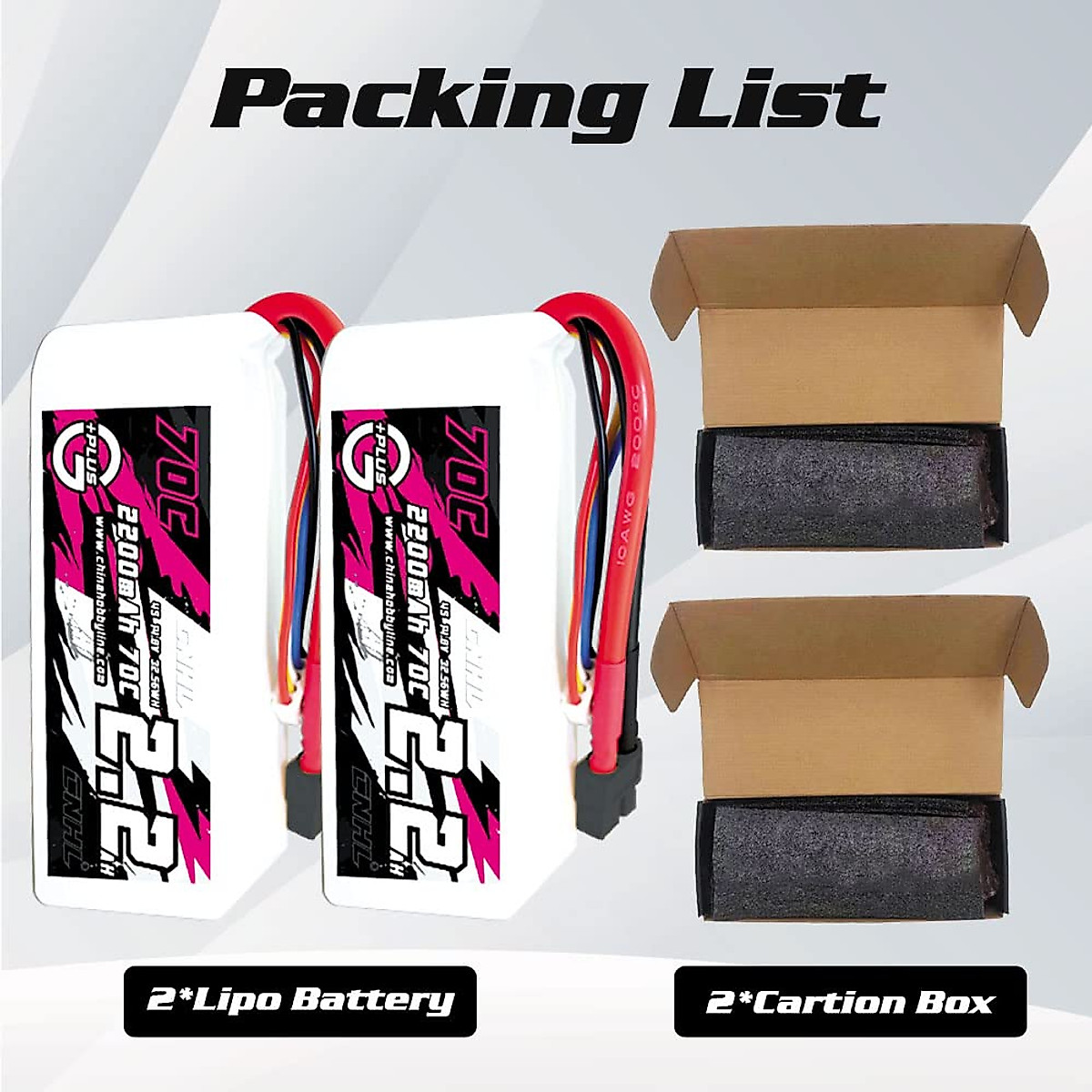 CNHL 4S Lipo Battery 2200mAh 70C 14.8V Soft Case with XT60 Plug for RC Car Airplane Truck Boat Heli Airplane Drone (2 Pack)