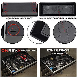 ONREVA Tool Box Organizer Tray Divider Set, Extra Large Toolbox Trays, Tool Box Organizers and Storage Kit, Rolling Tool Chest Drawer Bins, Hardware Screwdrivers Pliers Organization, 6pcs