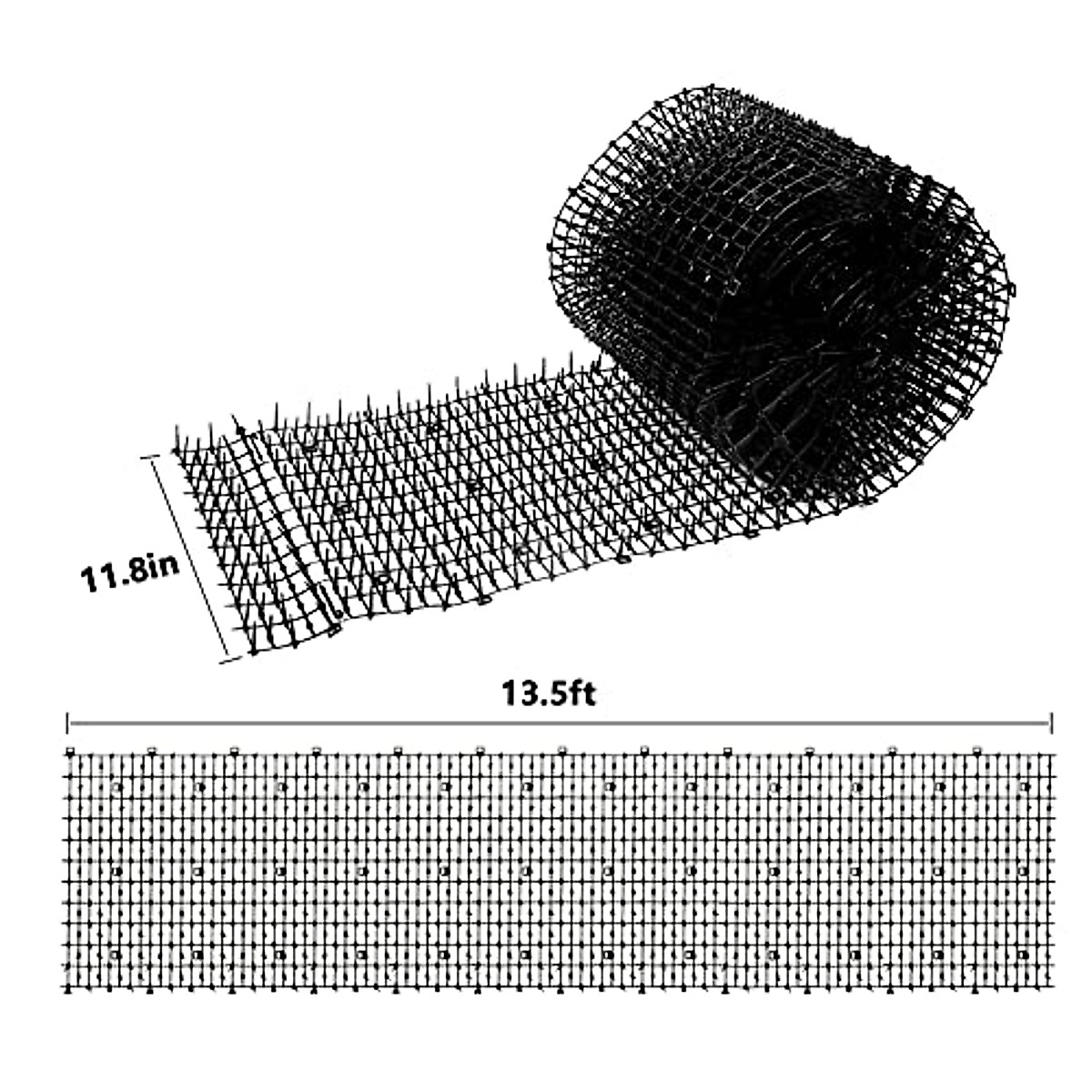 Hmyomina Cat Scat Mat with Spikes Prickle Strips Pest Repellent Spike Deterrent Mat with 12 Garden Staples (13FT)…