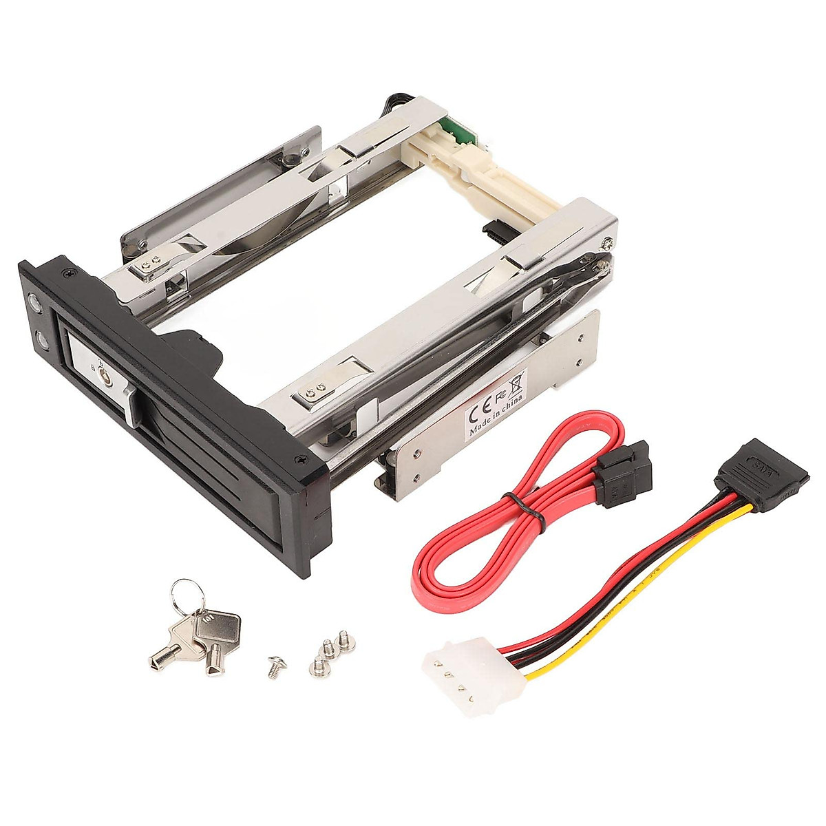 Aluminium Trayless Hot Swap Mobile Rack Backplane Single Bay Internal HDD Enclosure, Support SATA I/II/III 6Gbps for 3.5" Hard Drive SSD and 5.25" Floppy Drive