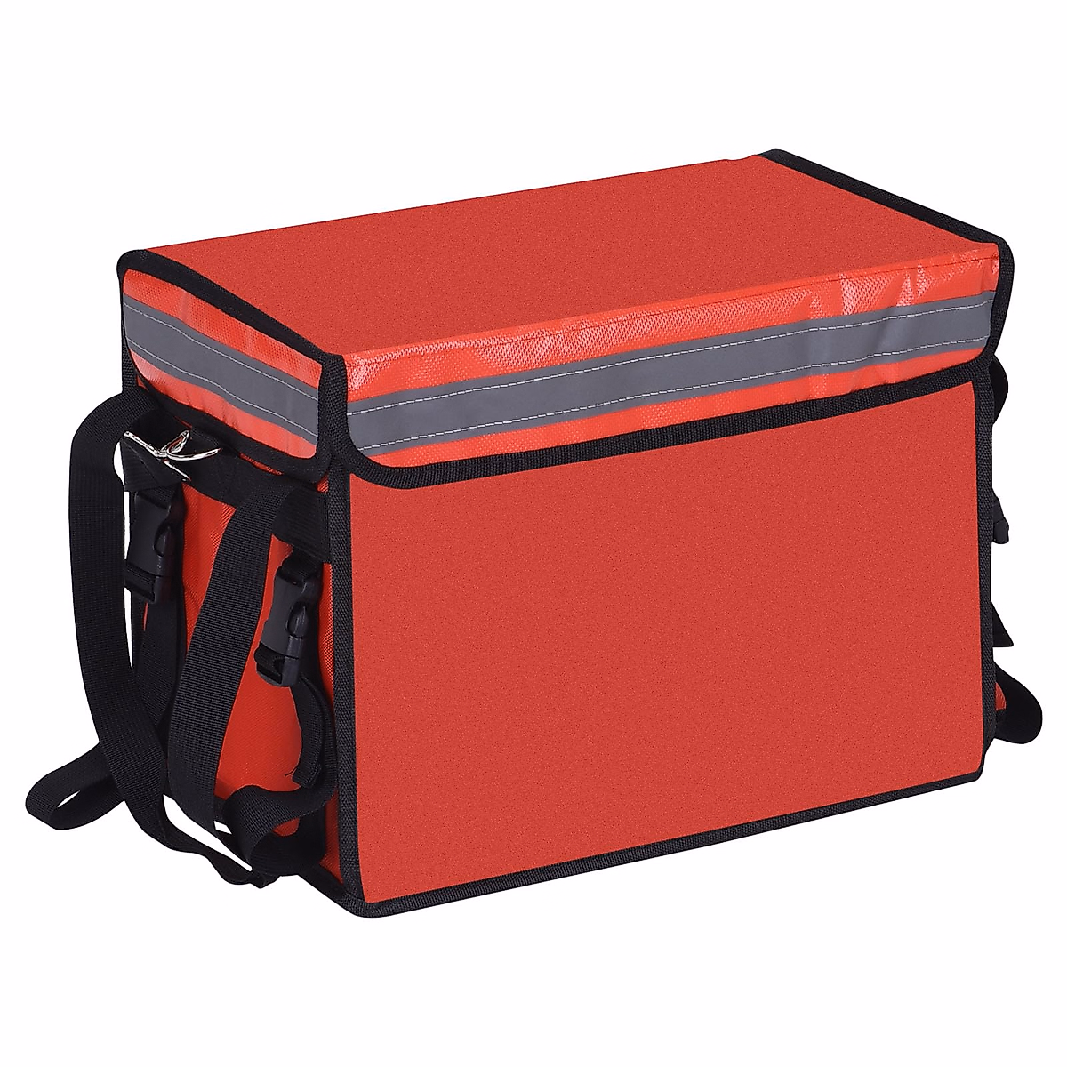 PATIKIL Insulated Bag for Pizza XL, 16.5"x11.4"x11.8" Insulated Bag with Divider, Catering Thermal Food Bag for HOT/COLD Food, Red(32L)