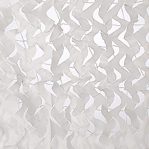 Queenbox 13x16.4ft White Camouflage Net, Oxford Hunting Blinds Sunshade Mesh Military Hide Sunscreen Shelter for Home Wall, Party, Camping, Outdoor