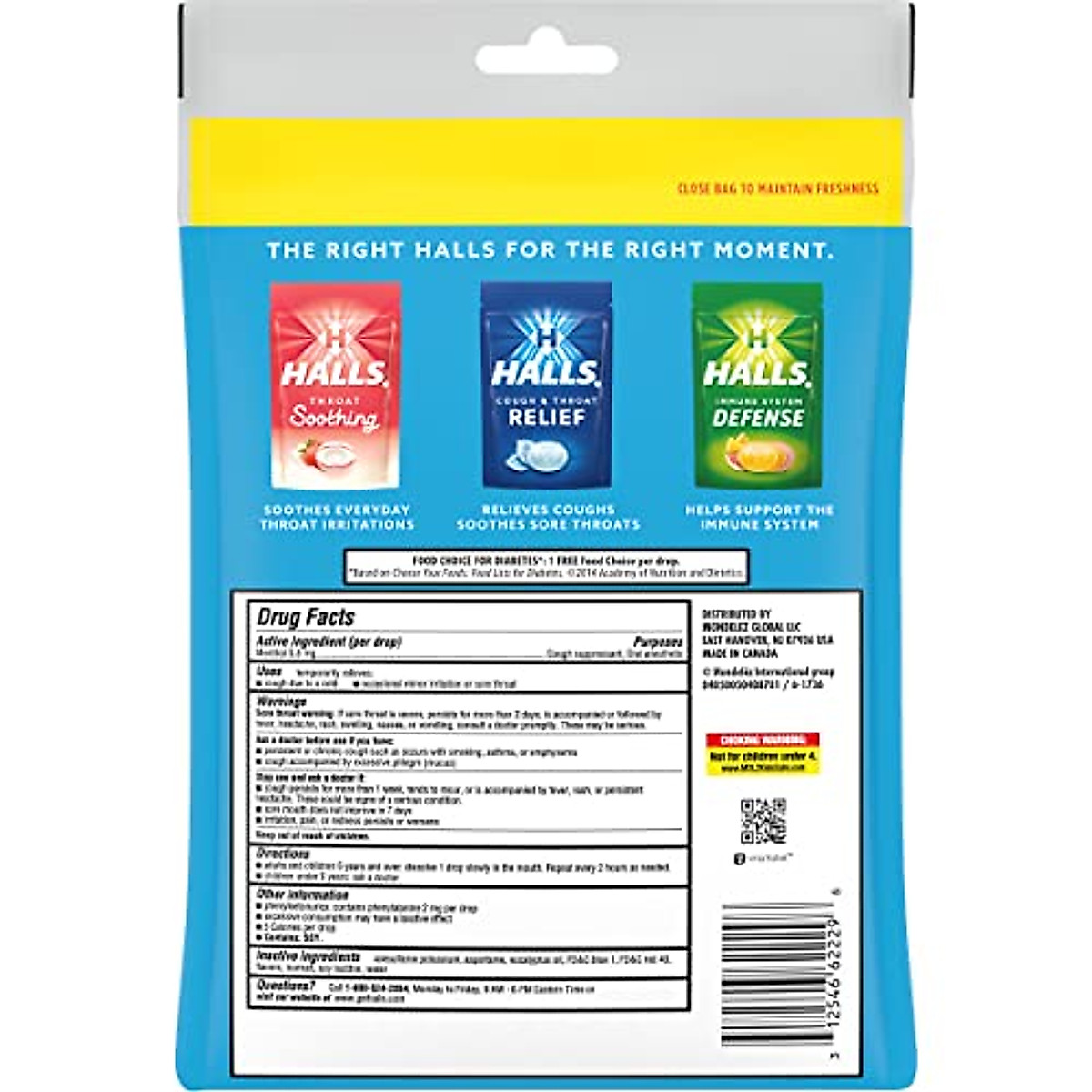 HALLS Relief Mountain Menthol Sugar Free Cough Drops, Economy Pack, 70 Drops