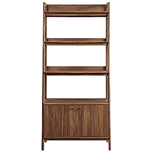 Modway 33" Bookshelf Display Case in Walnut