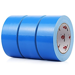 BOMEI PACK 3 Pack Blue Duct Tape Heavy Duty,2 Inch x 30 Yards,9 Mil Thick Heavy Duty Blue Tape Duct,Waterproof,No Residue,Flexible,Tear by Hand,Industrial Grade for Repairing,Fxing