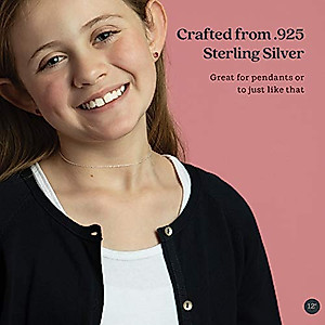 KEZEF 18Kt Gold Chain Necklace for Women, 1.3mm Silver Cable Chain, 16 Inch, with Spring-Ring Clasp, Italian Made