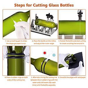 MiiMOO Glass Bottle Cutter - Upgraded Curve Glass Cutter Kit for Cutting Round, Square Bottles and Bottlenecks, Versatile DIY Craft Tools for Beer, Whiskey, Wine, Champagne
