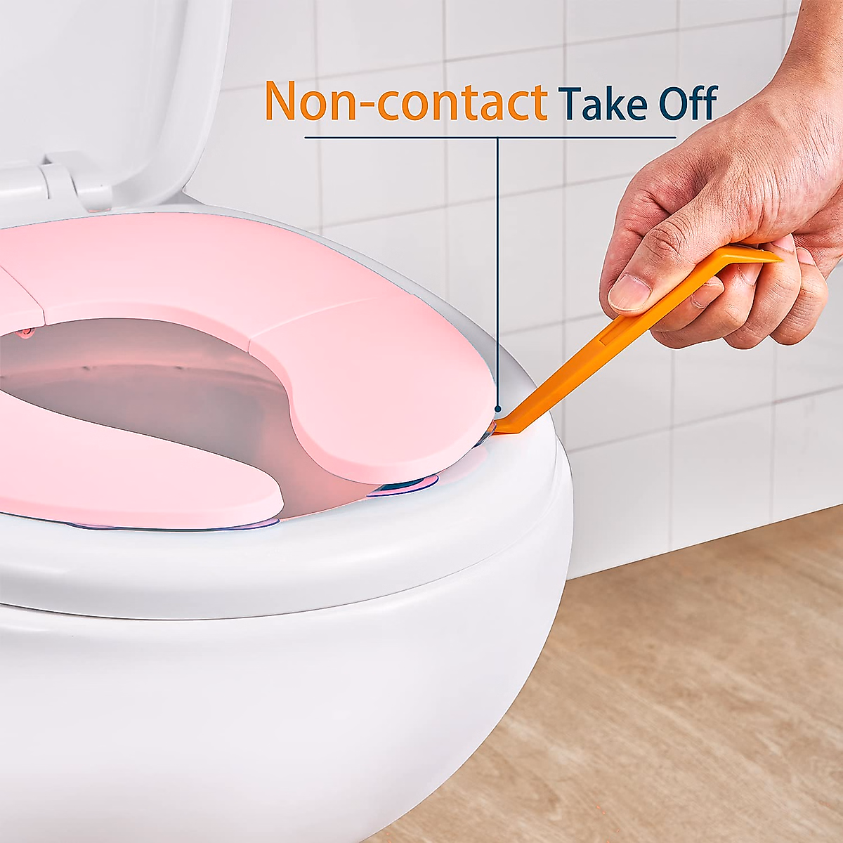 Portable Potty Seat for Toddler Travel: Folding Toilet Seat Cover for Kids Foldable Compact Child Public Toilet Attachment with Non Slip Suction Cup - Fold and Go Traveling Toilet Insert for Toddlers