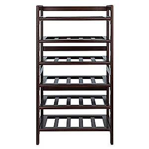 Winsome Silvi Wine Storage, 21.49" W x 38.5" H x 11.54" D, Antique Walnut