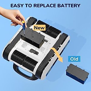 Seauto Seal SE Robotic Pool Vacuum-Intelligent Path Planning Automatic Pool Cleaner, Working Time Up to 2-2.5 Hours Cordless Pool Vacuum, Suitable for Walls and Floors of 2150 Square Feet Pool