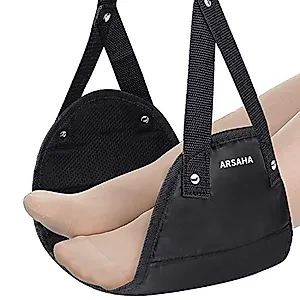 Arsaha Airplane Footrest - Foot Rest for Airplane Travel Essentials , Portable Foot Hammock Under Desk for Train Bus Flight Office Foot Hammock Airplane with Memory Foam-Reduces Swelling