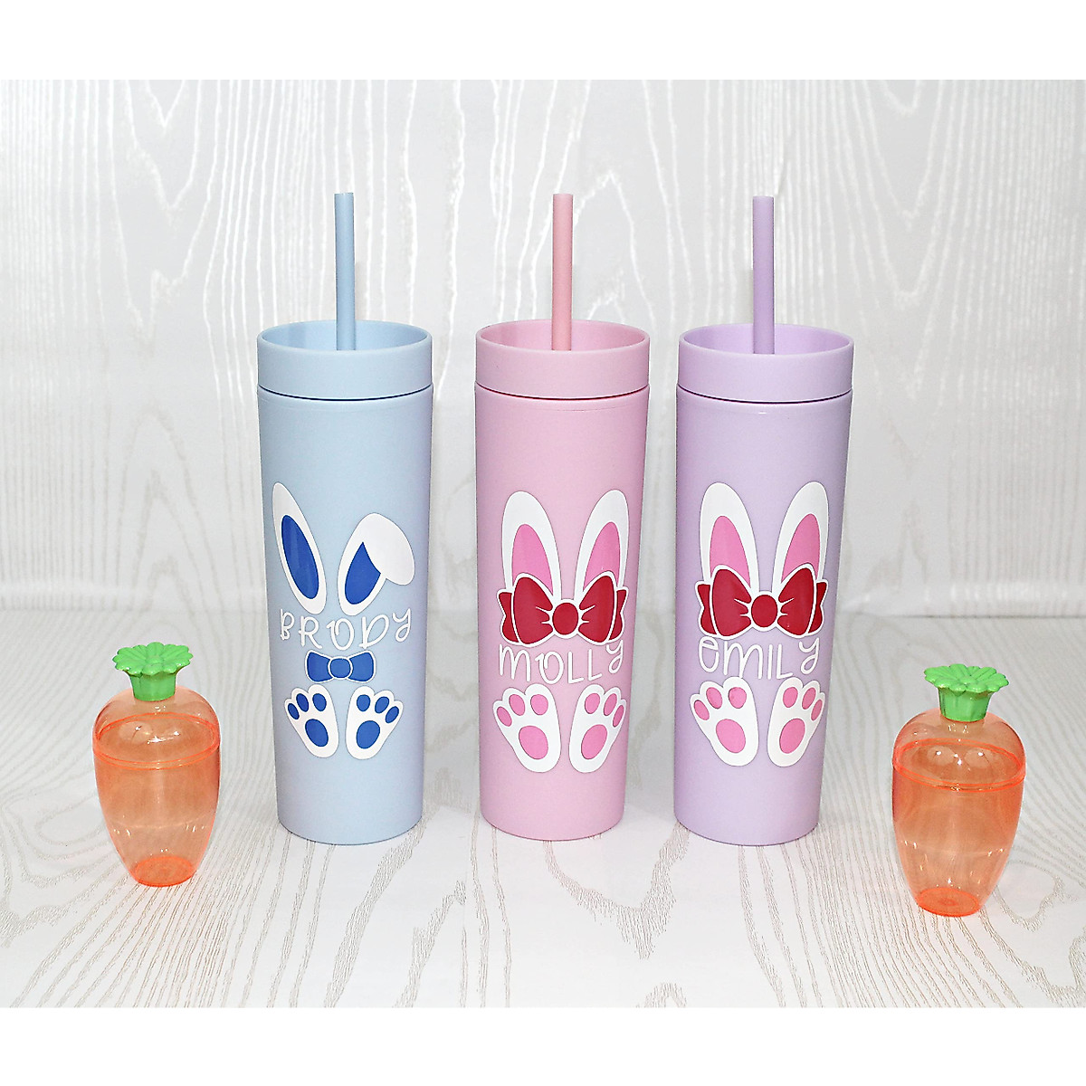 Personalized Easter Gift for Girls - Little Girl Easter Tumbler - Easter Basket Cup with Bunny - Toddler Girl Easter Tumbler-Boy Easter Gift (Purple)