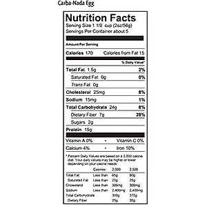 Al Dente Carba-Nada Egg Fettuccine 10 Ounce (Pack of 1) Bag