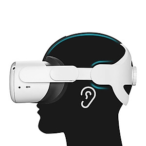 MASiKEN K6 Adjustable Replace Elite Head Strap for Oculus Quest 2, Enhanced Support and Comfort Head Pad Cushion,Reduce Head Pressure,Optimize Interface Fillet and Headstock Angle (White)