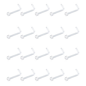 YOVORO 20PCS 20G Bioflex Clear Nose Rings Stud 2MM Nose Retainer Body Piercing Jewelry Q