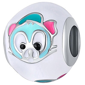 9 Pack Plated Silver Spacer Beads European Charms fit Pandora Bracelet CZ Enamel Set Plexiglass