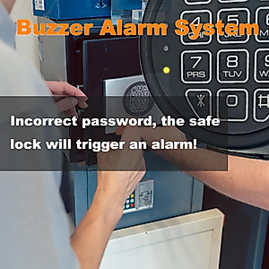 Electronic Safe Lock Replacement Keypad with Solenoid Lock, Gun Safe Lock with Programmable Electronic Keypad, Lock Fits High Security Safe Box and Security Cabinet