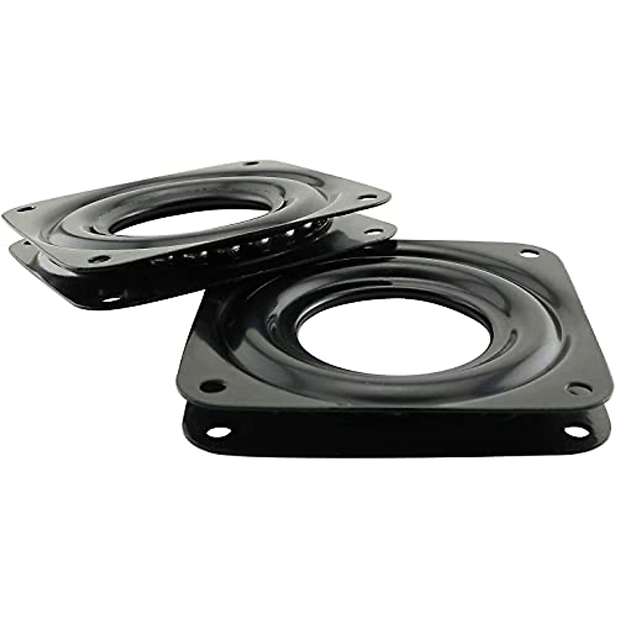 Longdex Lazy Susan Bearing 2PCS 3 Inch Square Lazy Susan Turntable Rotating Bearing Plate for DIY Project Black